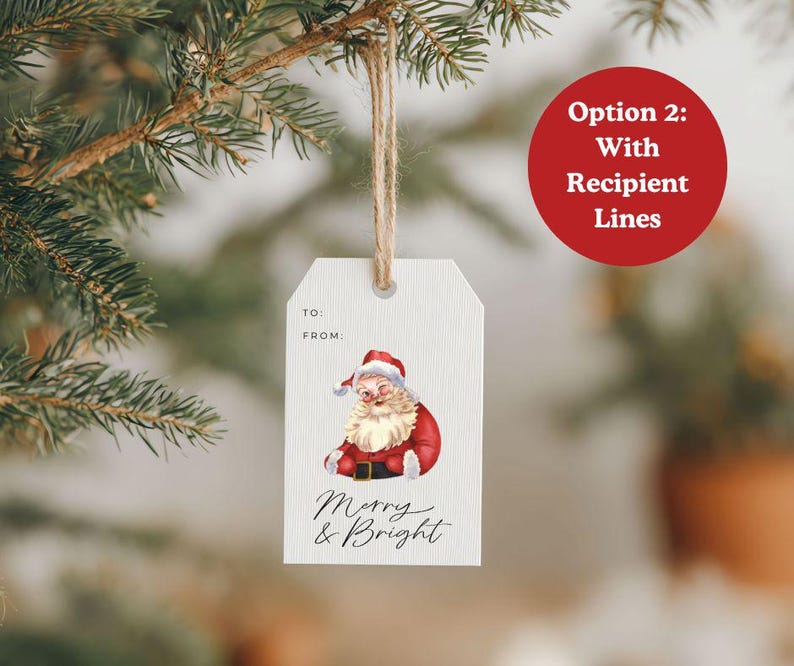 Christmas Gift Tags, Printable, Instant Download, Watercolor Present ...