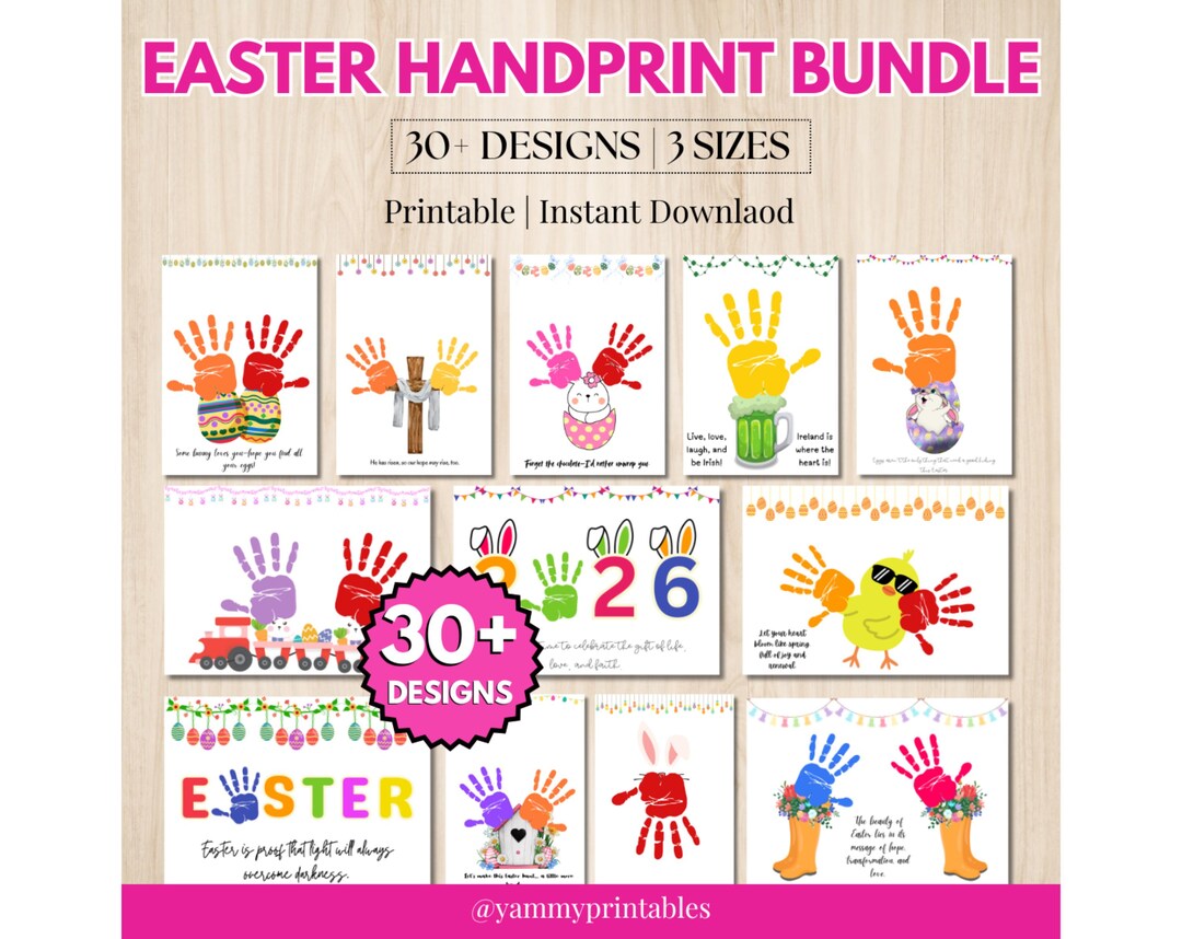 Easter Handprint Bundle, Easter Footprint Craft, Handprint Art, Easter ...