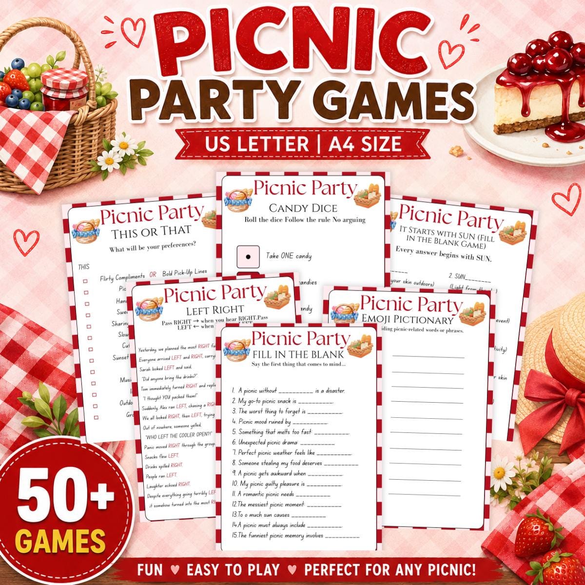 Picnic Party Game Bundle, Family Picnic Game, Picnic Bingo, Picnic Mad ...