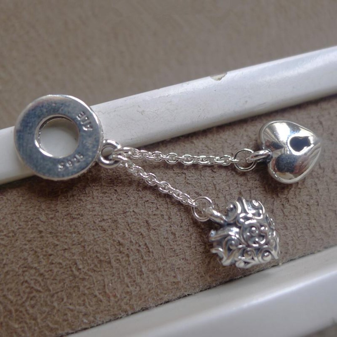 New Pandora S925 Silver Lock and Heart Dangle Clear Charm - Etsy