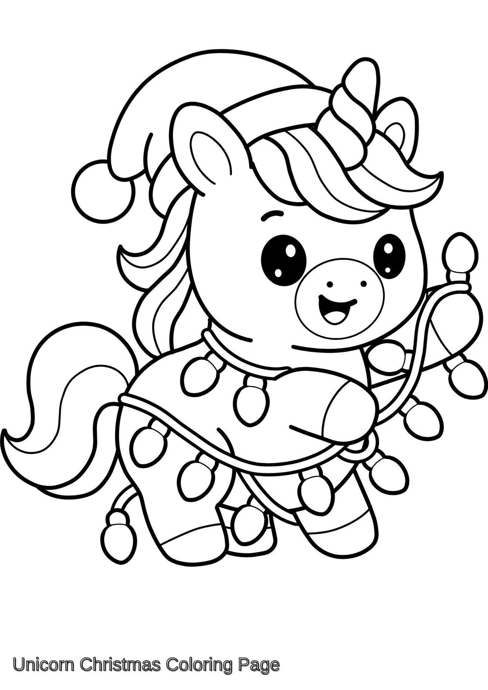 Christmas Unicorn Coloring Page | Holiday Kids Activity (printable PDF ...