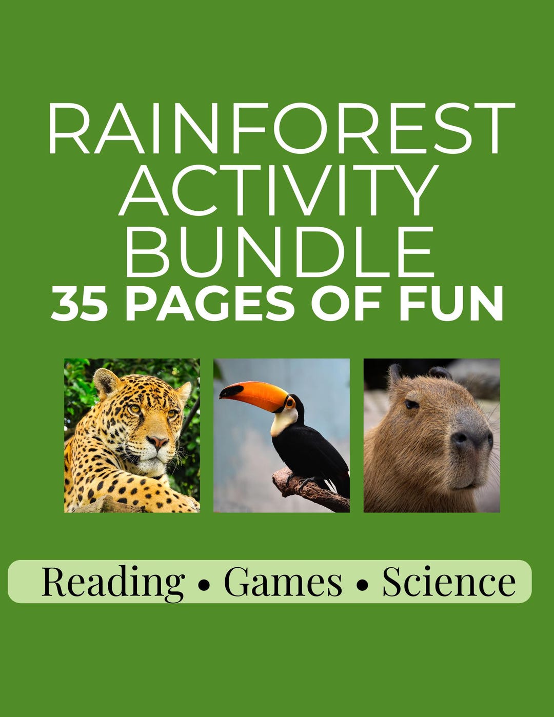 Rainforest Activities Bundle Printable | Reading Passages, What Am I ...