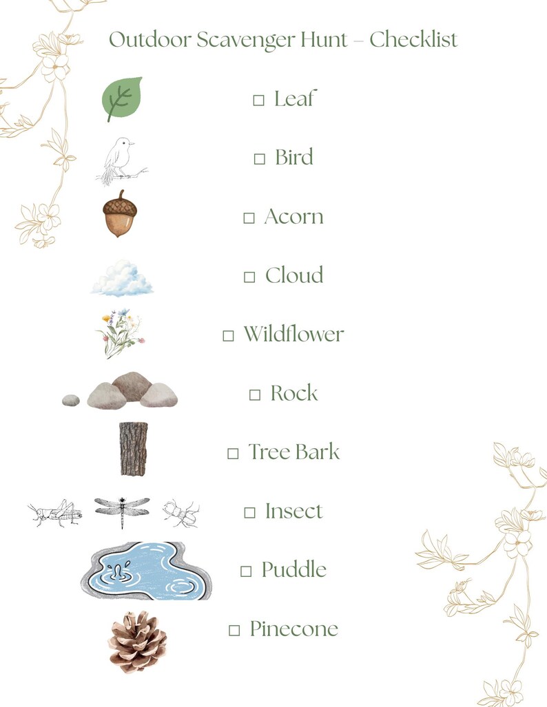 Scavenger Hunt Outdoor Printable - Etsy