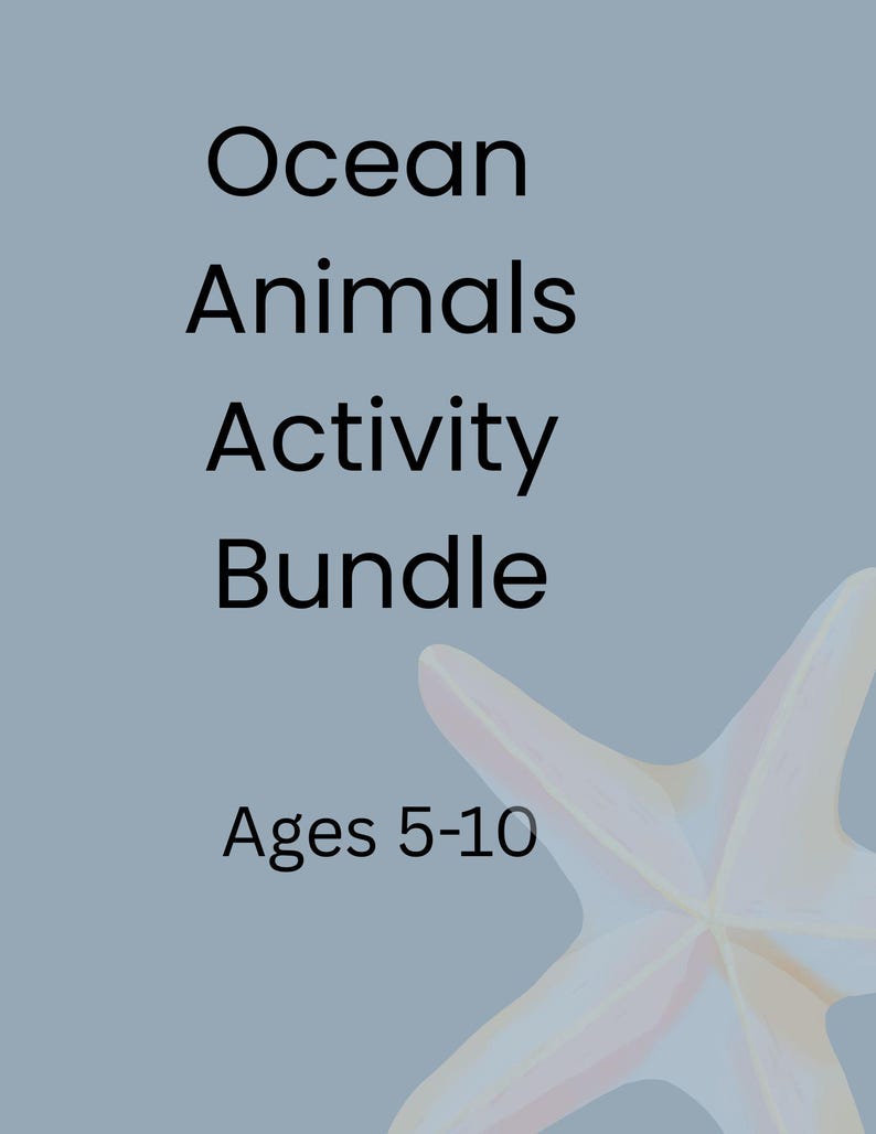 Ocean Activity Bundle for Kids Printable Games Worksheets Ocean Unit ...