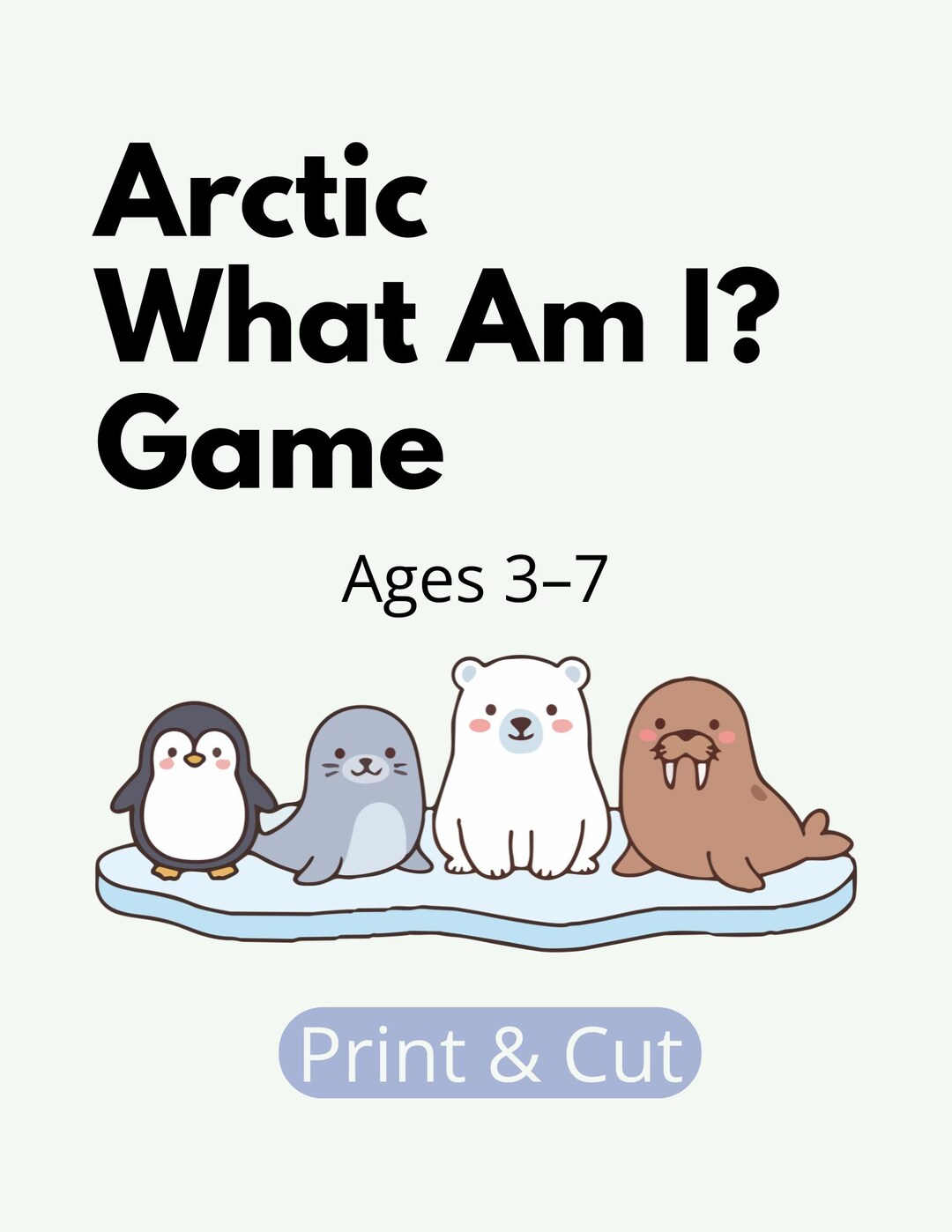 Arctic Animal What Am I Game Printable | Polar Animal Guessing Cards ...