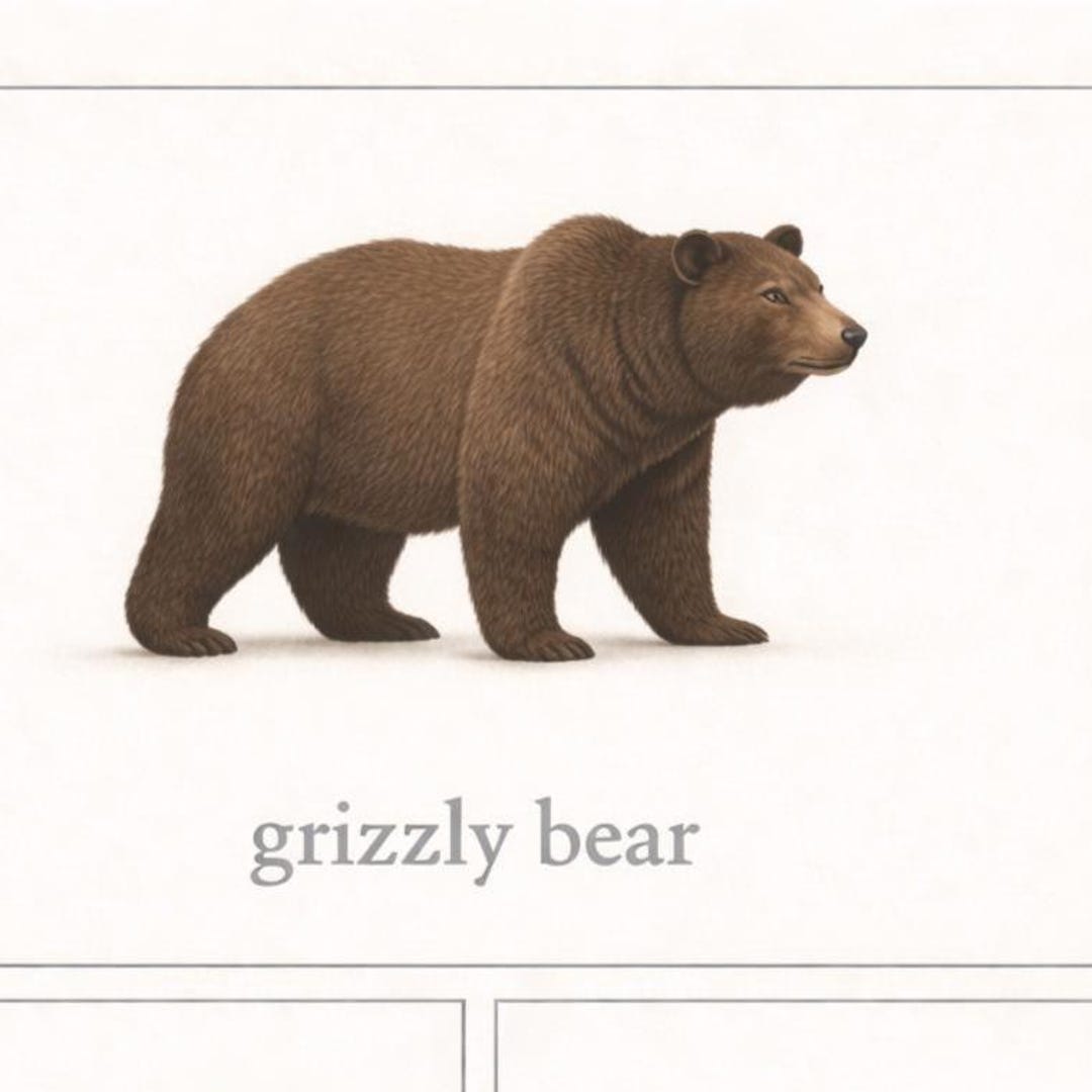 Montessori 3 Part Card Animals of North America Group 1 - Etsy