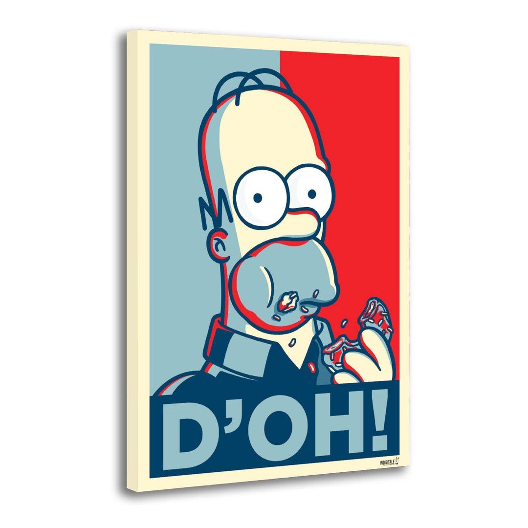 Simpsons Cartoon Vintage Canvas Wall Art Poster Picture Print Living ...