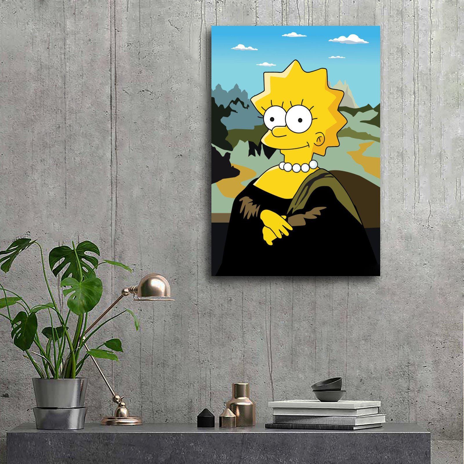 Mona Lisa Simpson Canvas Wall Art Poster Picture Print Living Room ...