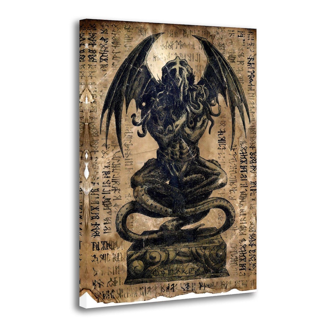Cthulhus Mythos Necronomicon Great Old One Cthulhus Canvas Wall Art ...