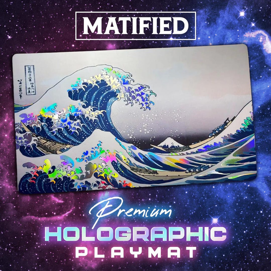 Holographic Foil Japanese Great Wave Playmat Customized Matified - Etsy