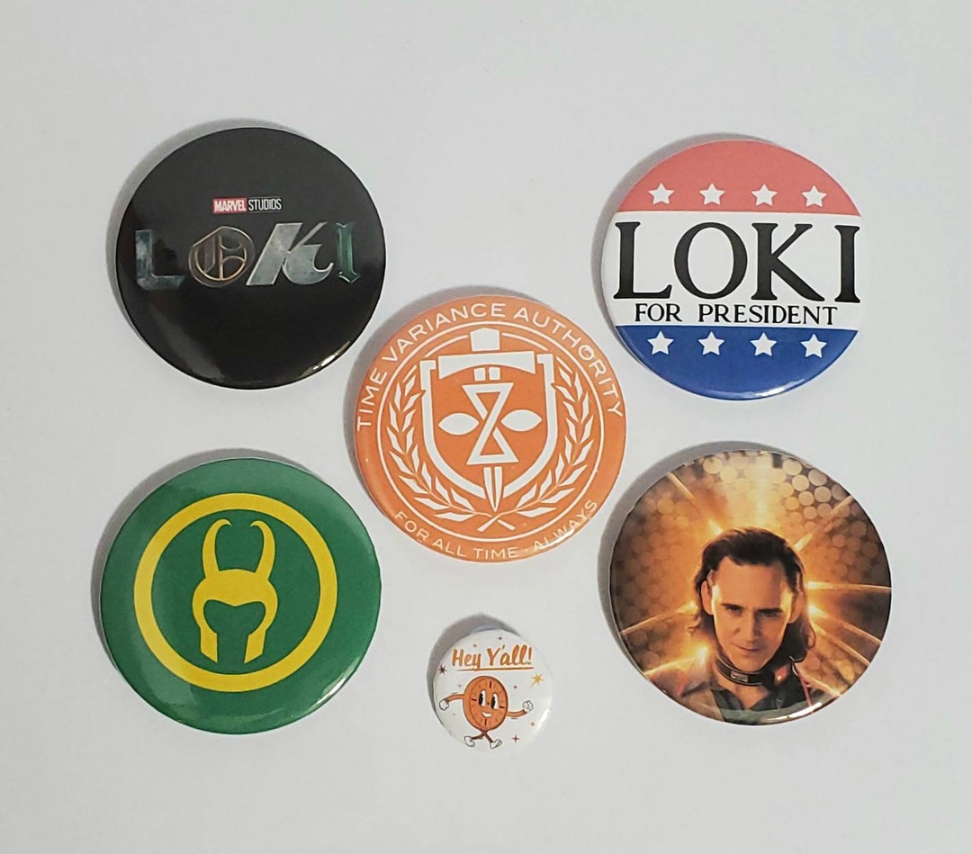Loki Show Button Set Vote Loki, TVA, God of Mischief 2.25 Loki Buttons ...