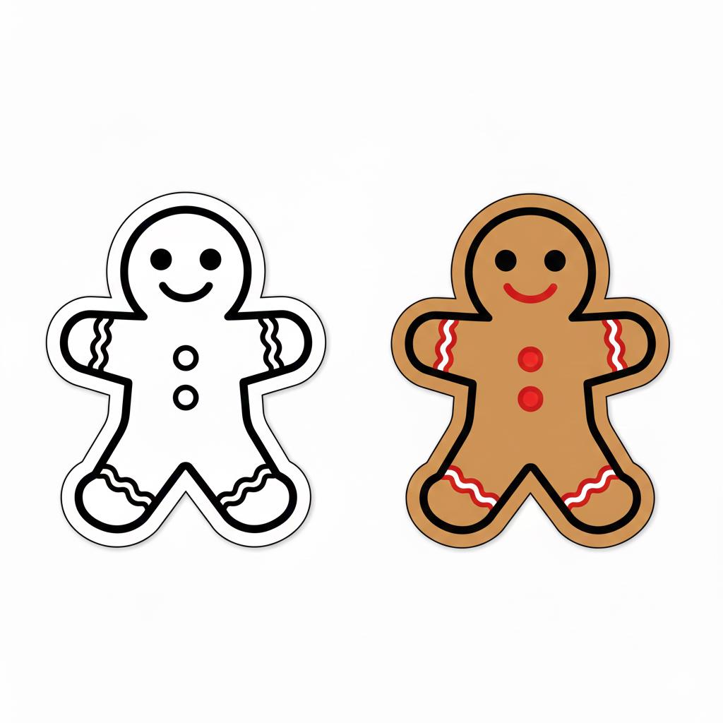 Christmas Line Art Clipart Bundle| Black & White Kawaii Stickers ...