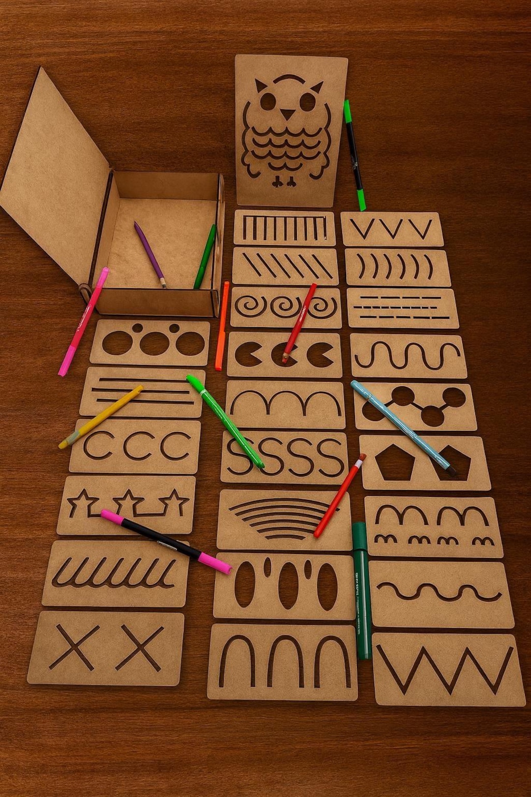 Digital Wooden Stencil Set | 25 MDF Drawing Templates | Preschool Fine ...