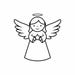 Christmas Line Art Clipart Bundle| Black & White Kawaii Stickers ...