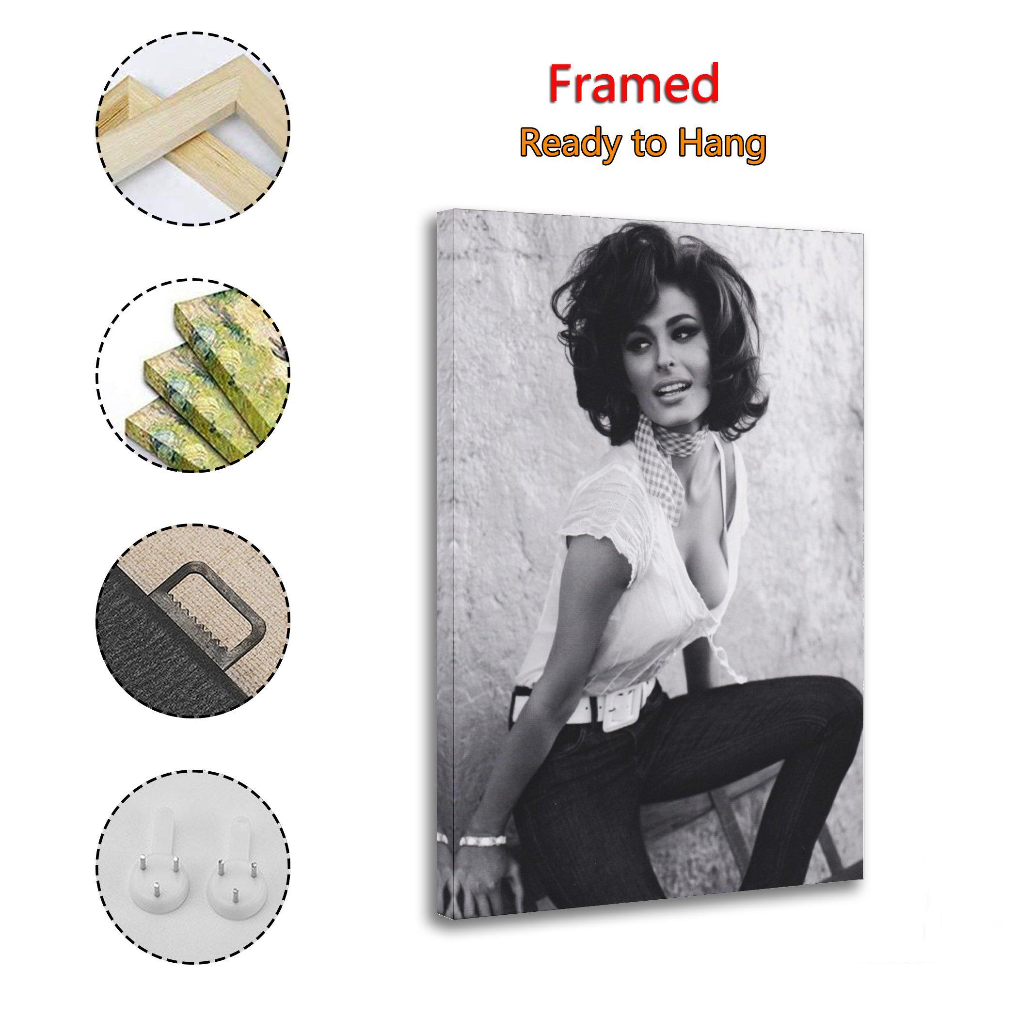 Actress Sophia Loren Canvas Wall Art Poster Picture Print Living Room ...