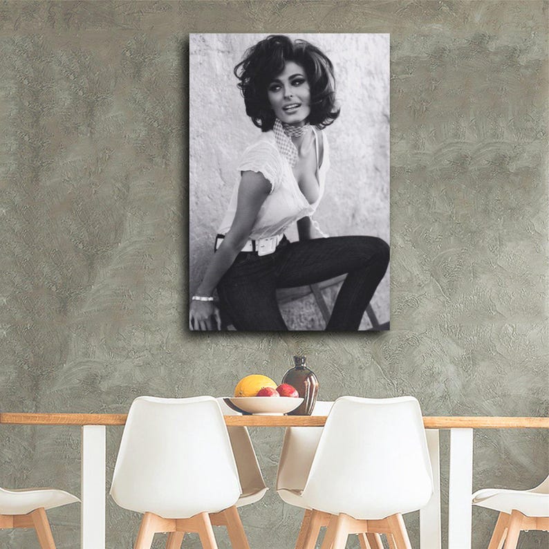 Actress Sophia Loren Canvas Wall Art Poster Picture Print Living Room ...
