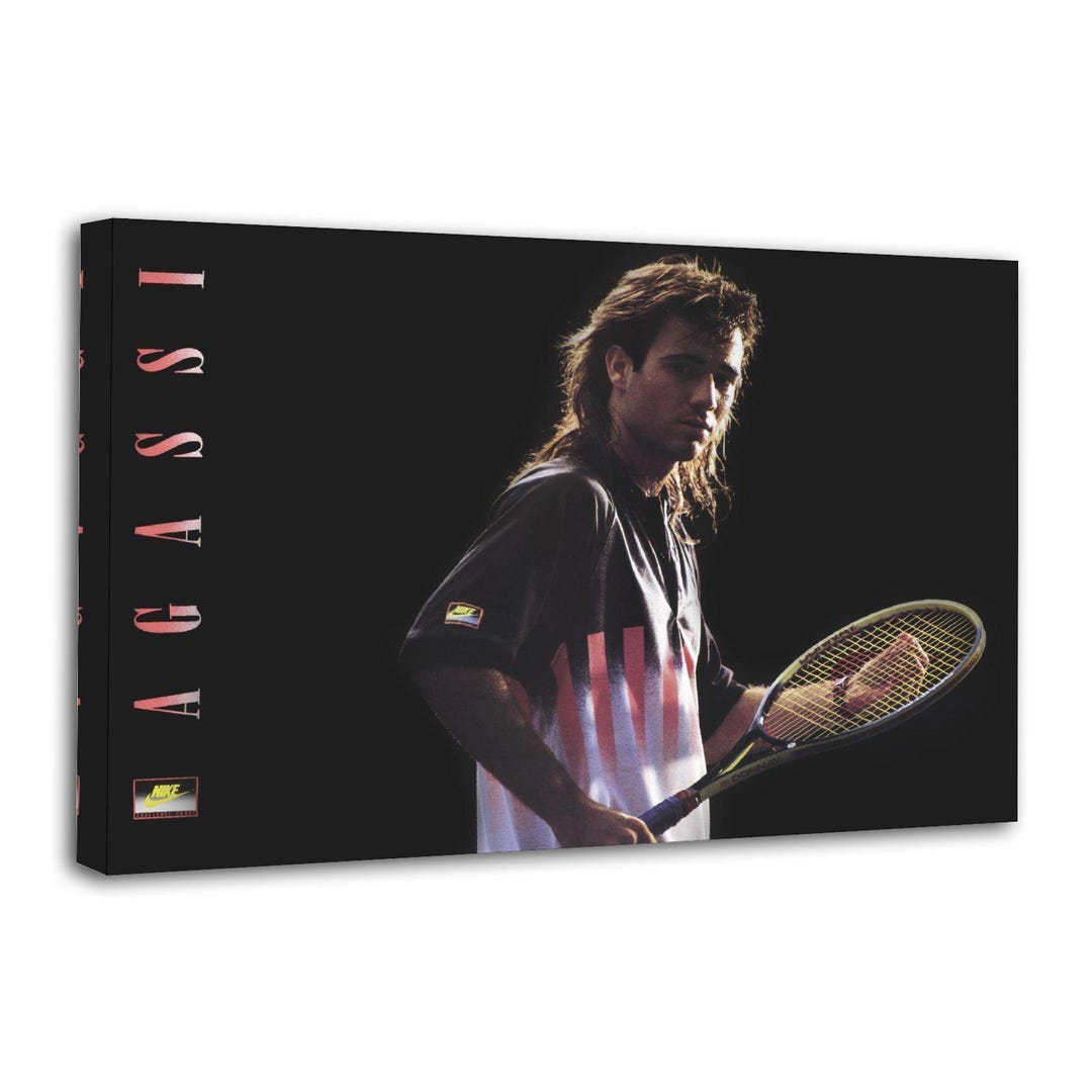 Vintage ANDRE AGASSI Canvas Wall Art Poster Picture Print Living Room ...