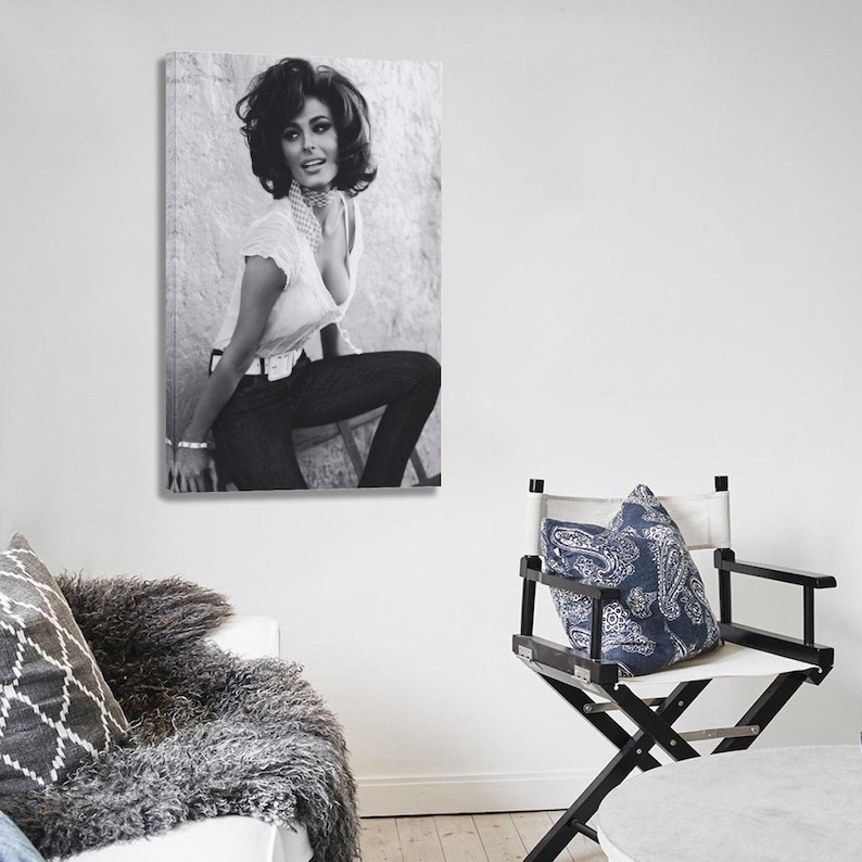Actress Sophia Loren Canvas Wall Art Poster Picture Print Living Room ...