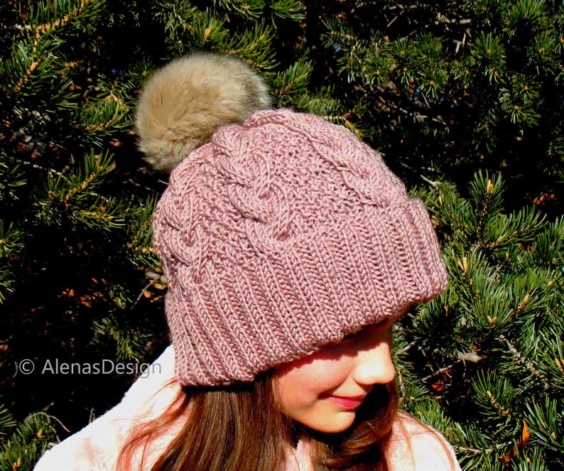 Braided Cable Hat Knitting Pattern Slouchy Beanie Pattern | Etsy