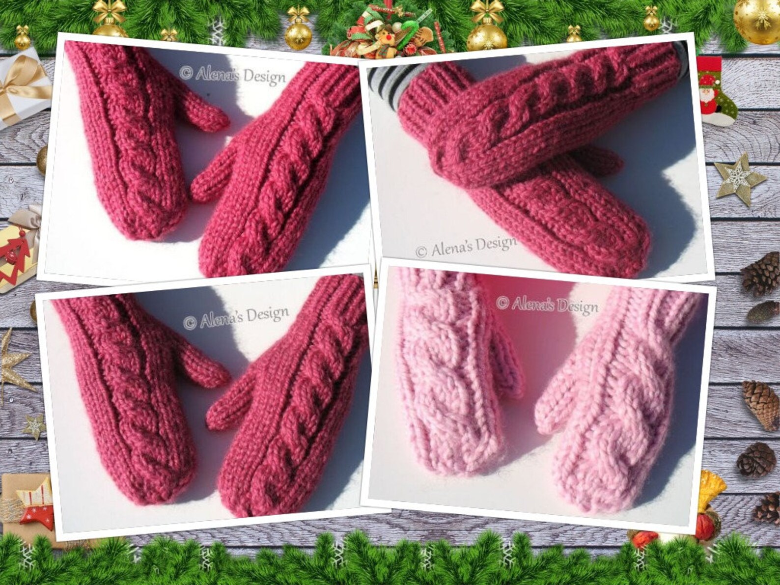 Cabled Mittens for All in Seven Sizes Knitting Pattern 202 - Etsy