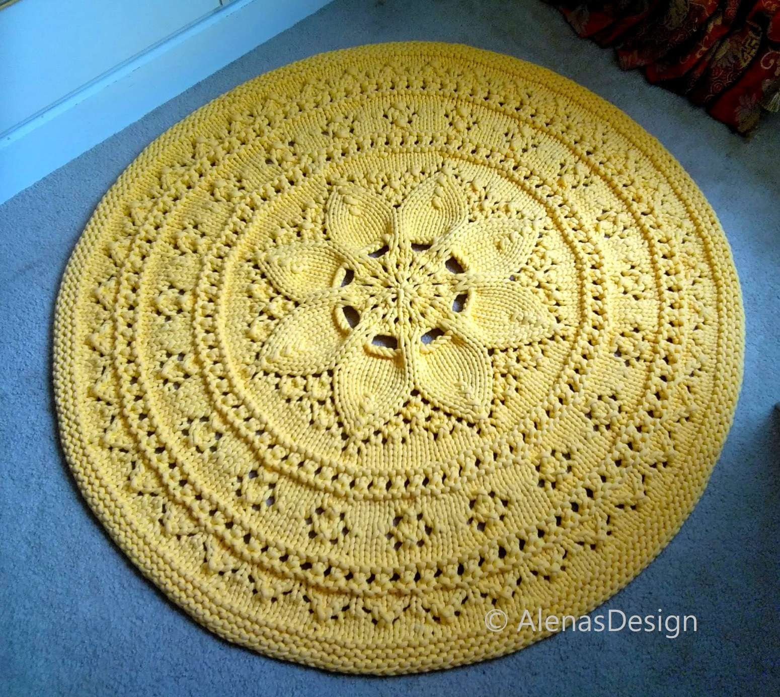 Floral Lace Rug Knitting Pattern 251 - Etsy
