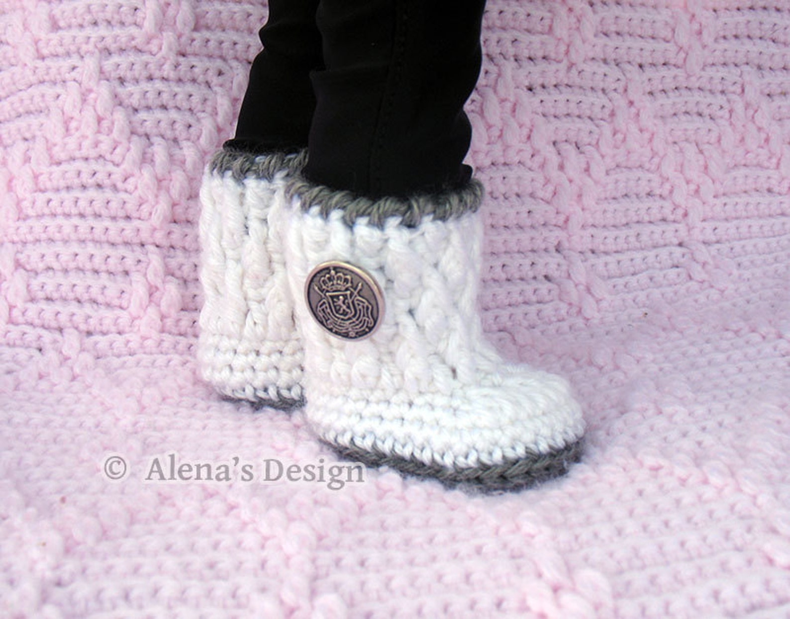 Crochet Boot Pattern for 18 Inch Doll | Silver Button Boots | Crochet ...
