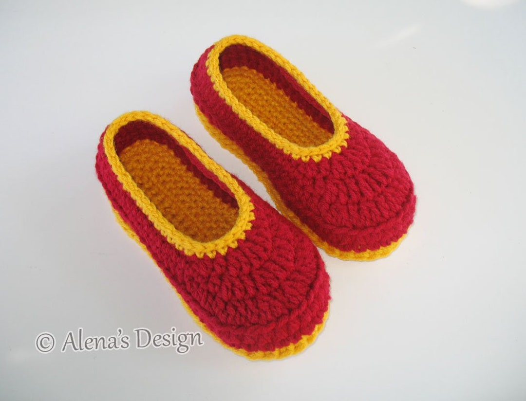 Crochet Pattern 068 Children's Slippers Flower Slippers Pattern Shoes ...