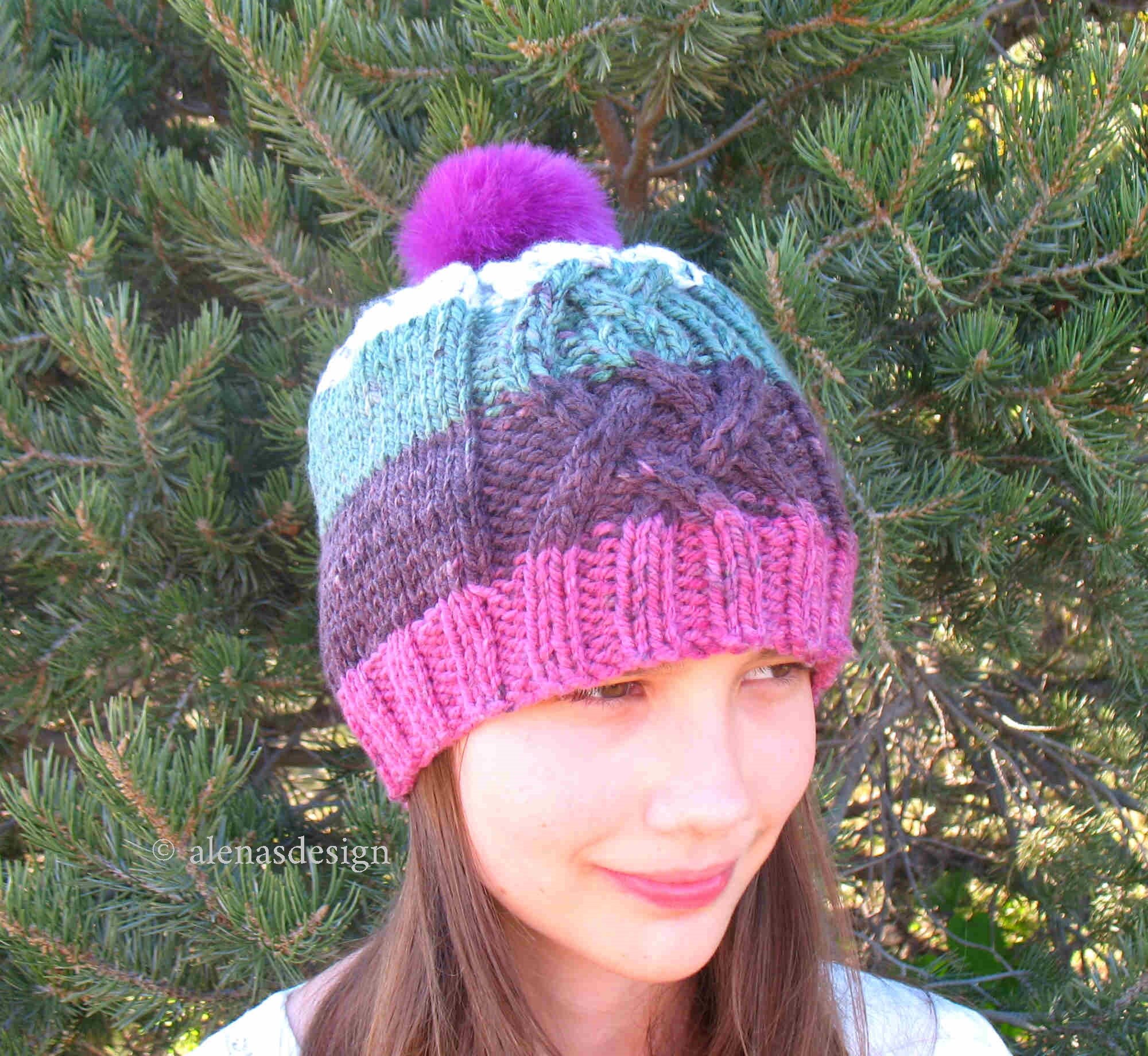 Cable Knit Hat Pattern Cabled Hat Pattern Slouchy Beanie | Etsy