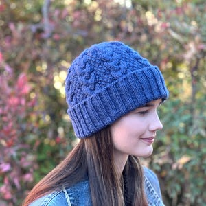 Knitting Hat Pattern #248 for Kylie Braided Cable Hat, Slouchy Beanie ...