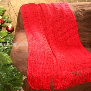 Red Diamond Throw Crochet Pattern 218 Any Size Blanket Home Decor DIY ...