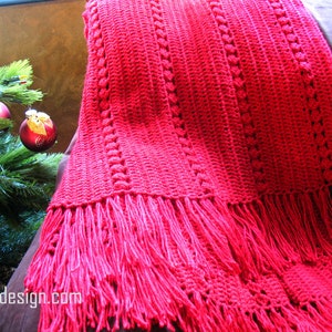 Red Diamond Throw Crochet Pattern 218 Any Size Blanket Home Decor DIY ...