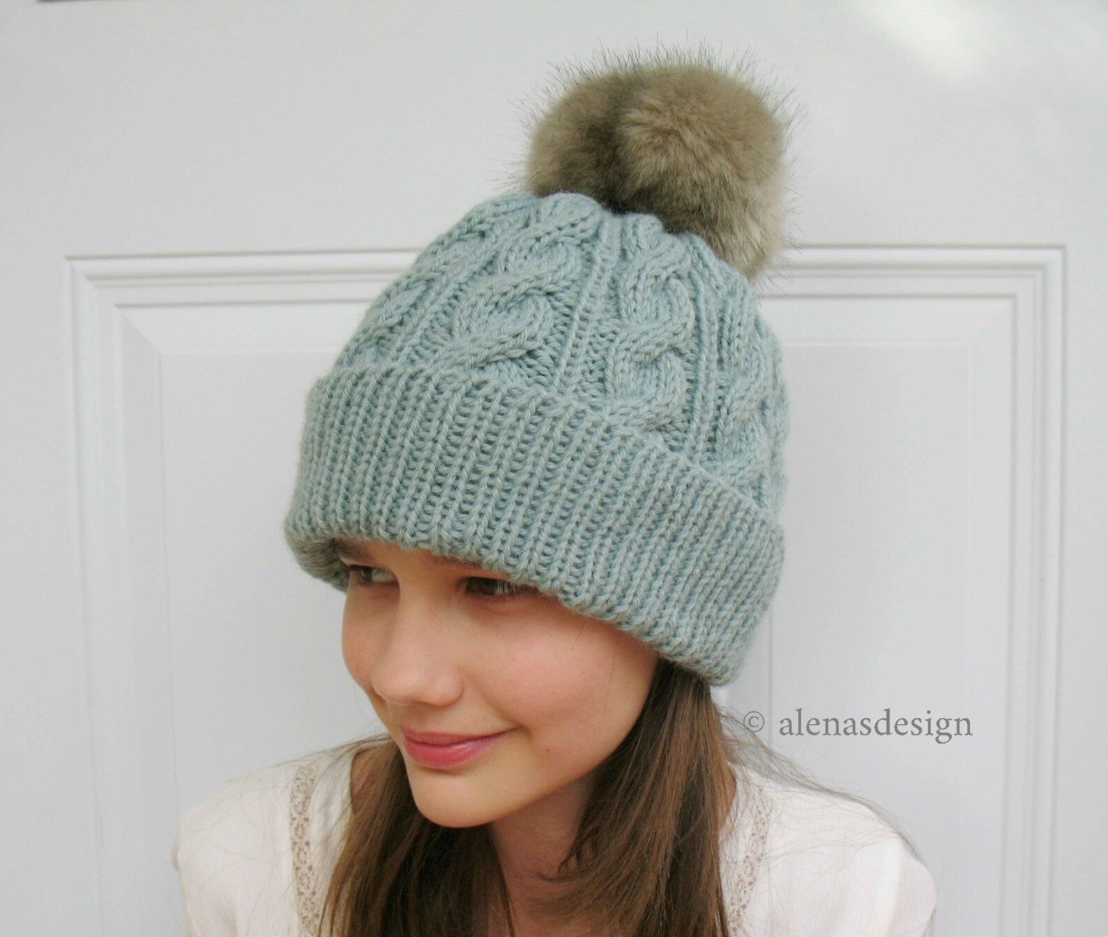 Cable Knit Hat Pattern Cabled Hat Pattern Slouchy Beanie - Etsy