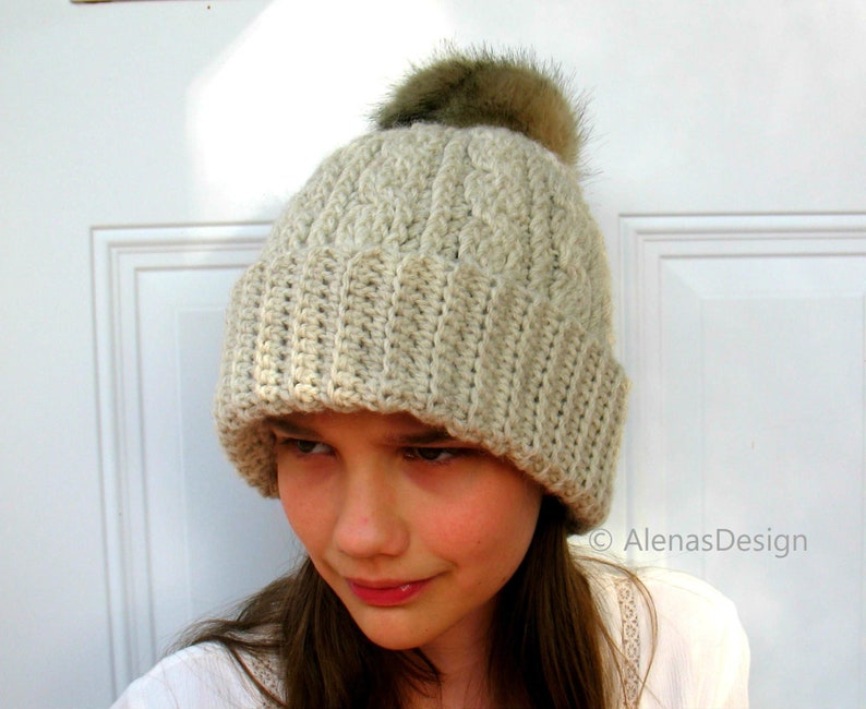 Cable Hat Crochet Pattern Slouchy Hat Pattern Unisex Beanie - Etsy