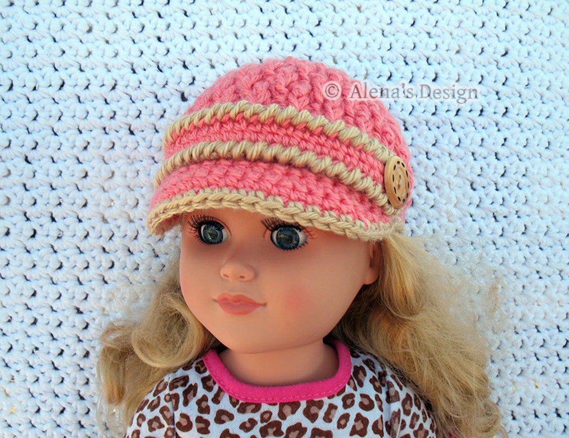 Crochet Pattern 122 Crochet Hat Pattern for 18 Inch Doll Crochet Doll ...