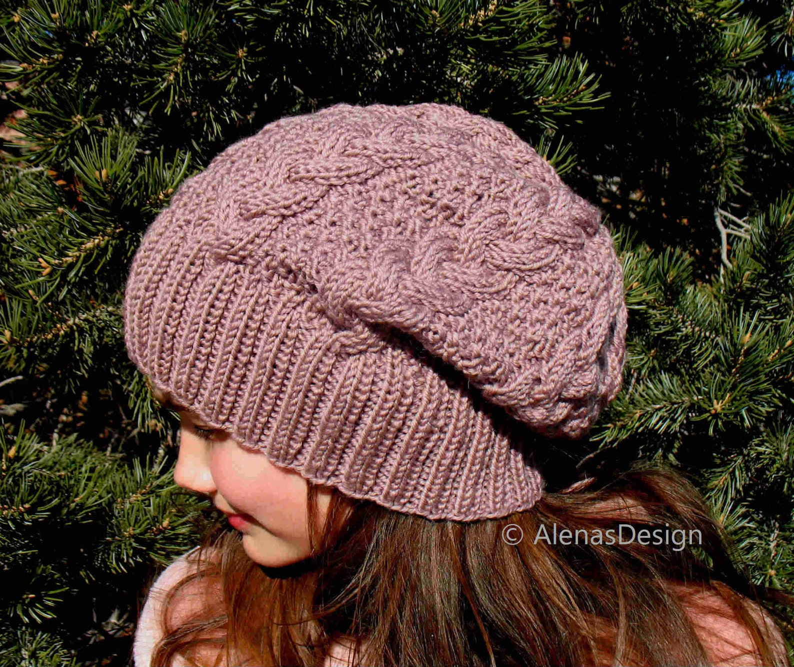 Braided Cable Hat Knitting Pattern Slouchy Beanie Pattern | Etsy