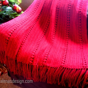 Red Diamond Throw Crochet Pattern 218 Any Size Blanket Home Decor DIY ...