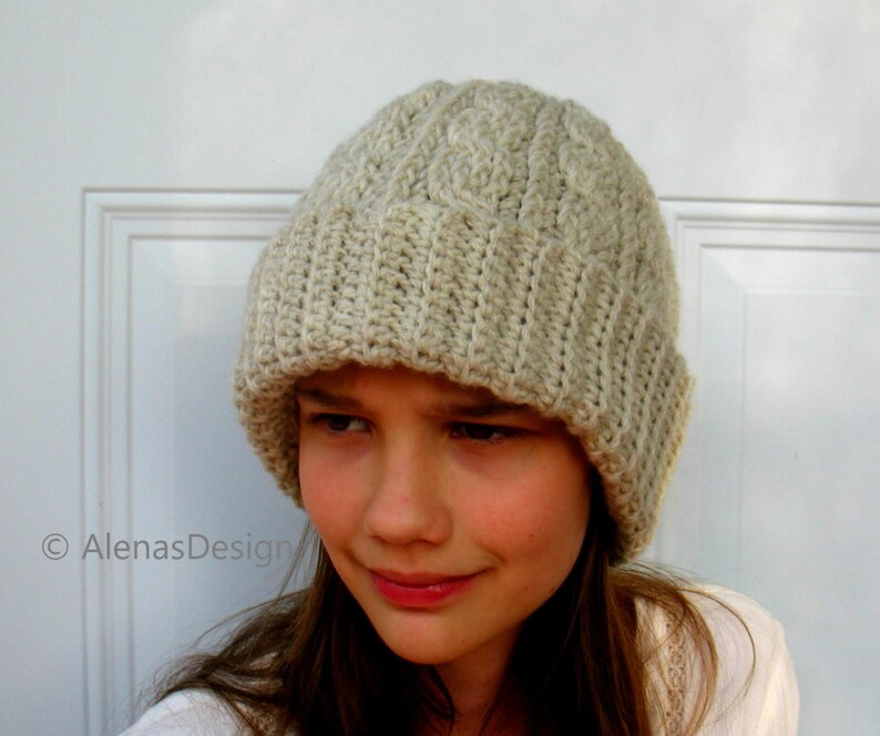 Cable Hat Crochet Pattern Slouchy Hat Pattern Unisex Beanie - Etsy