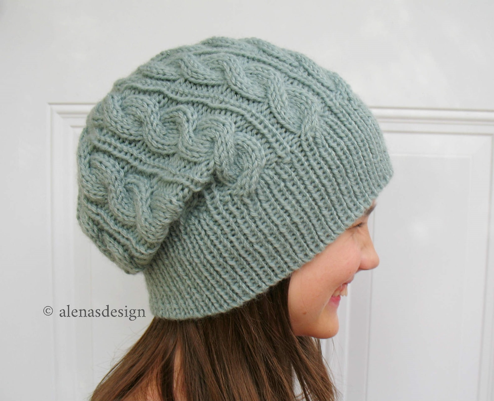 Cable Knit Hat Pattern Cabled Hat Pattern Slouchy Beanie - Etsy