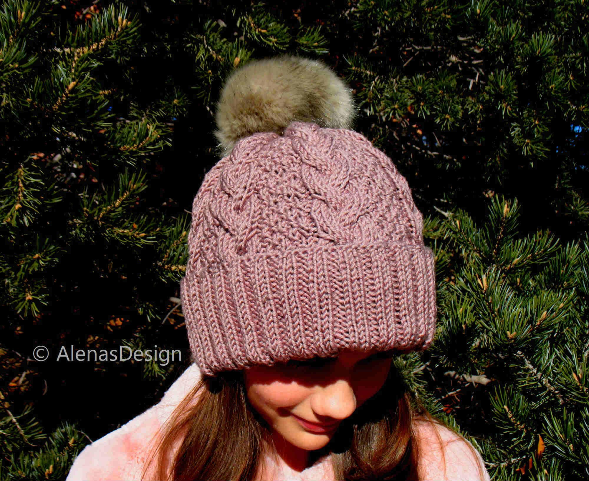 Braided Cable Hat Knitting Pattern Slouchy Beanie Pattern - Etsy