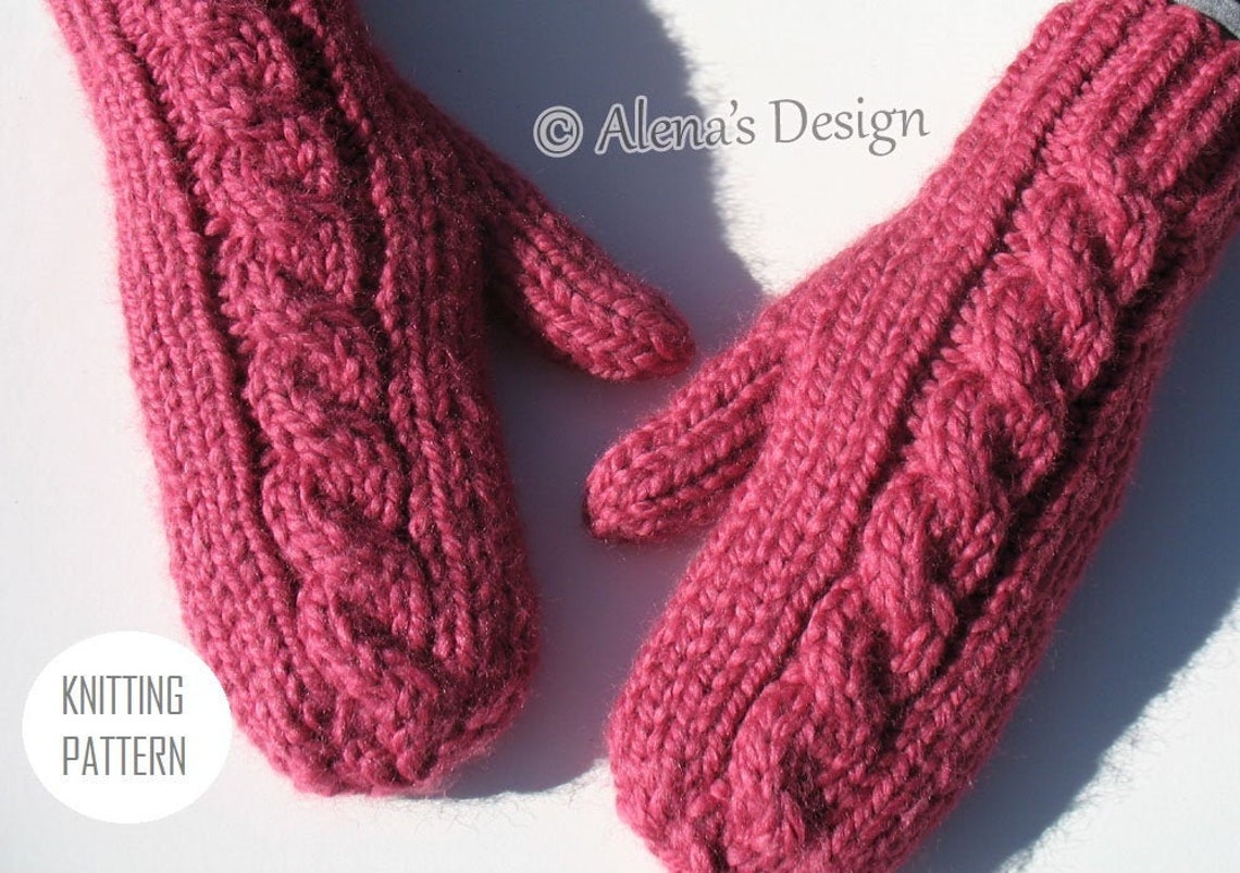 Cabled Mittens for All in Seven Sizes Knitting Pattern 202 | Etsy