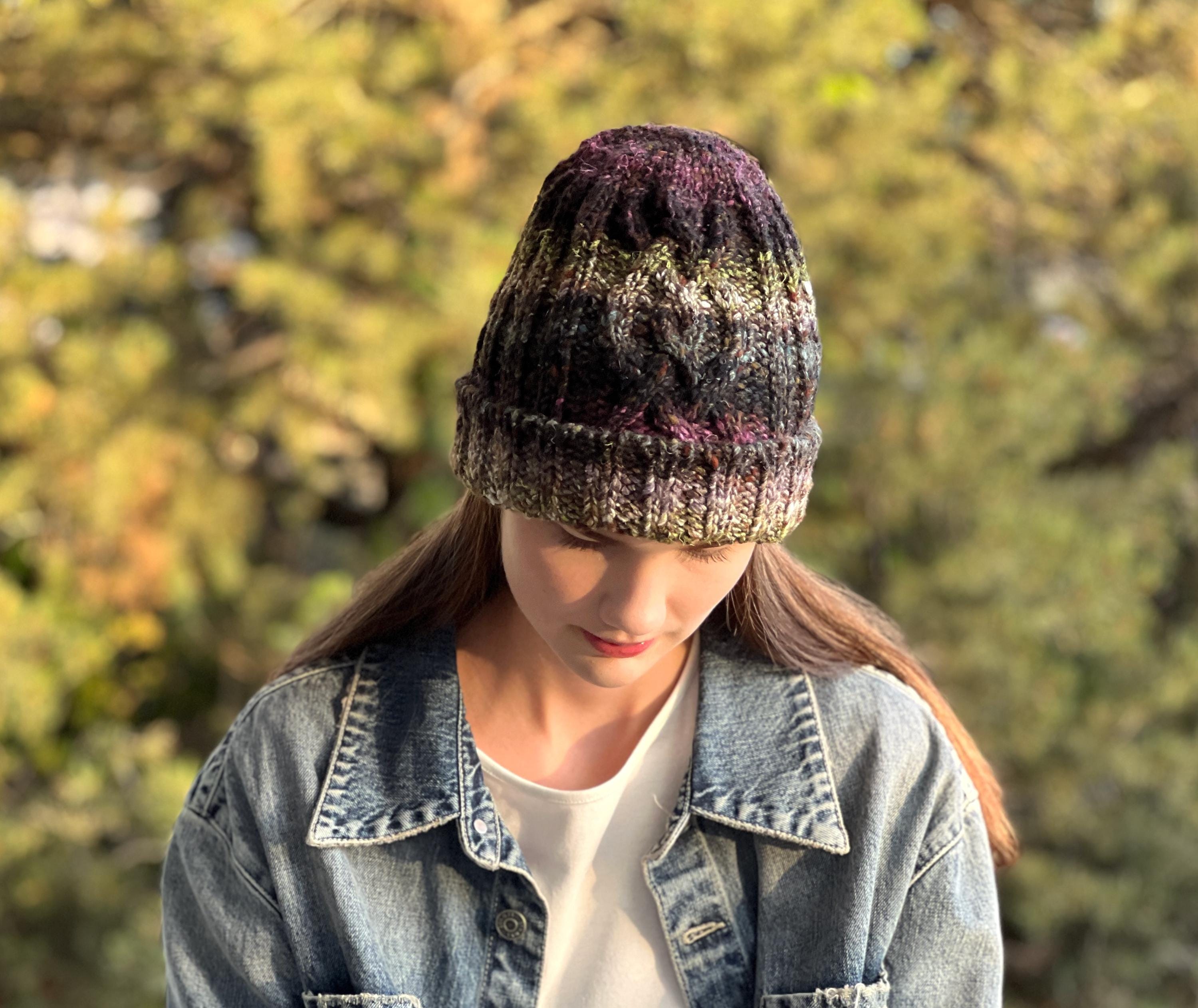 Cable Knit Hat Pattern | Aidan Cabled Hat Pattern | Slouchy Beanie in ...