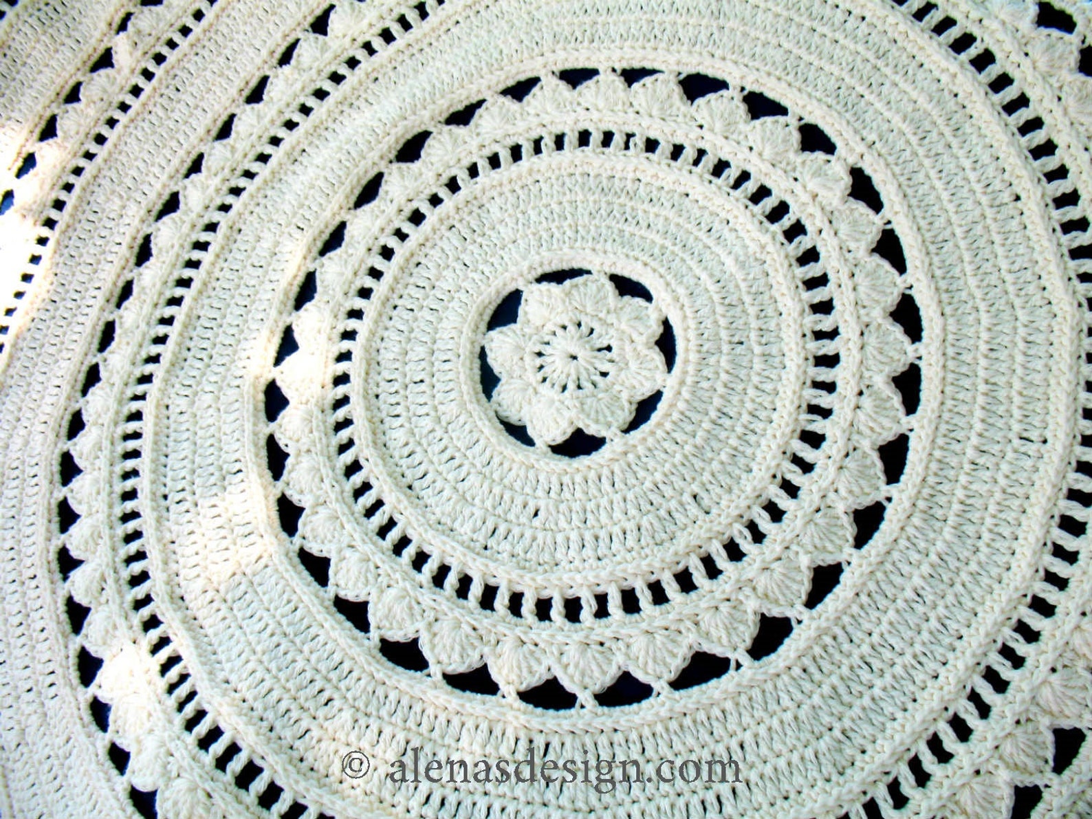 Crochet Afghan Pattern 233 Round Floral Blanket Crochet Baby | Etsy