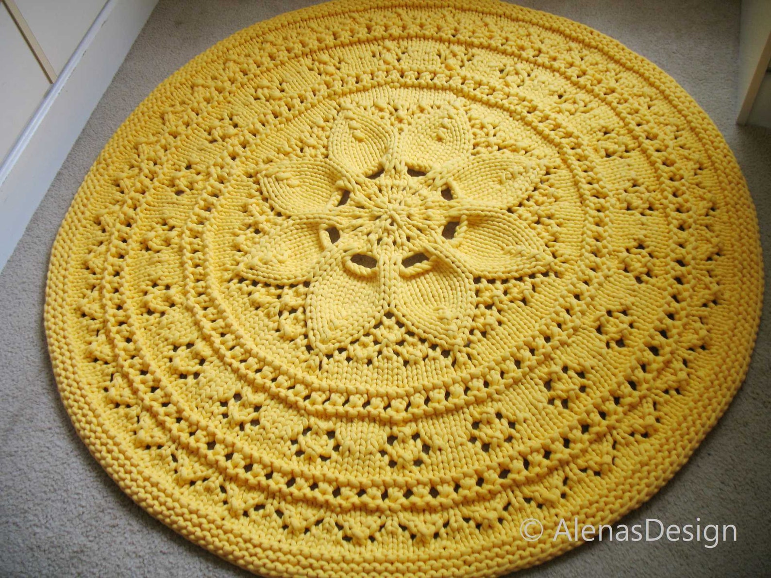 Floral Lace Rug Knitting Pattern 251 - Etsy