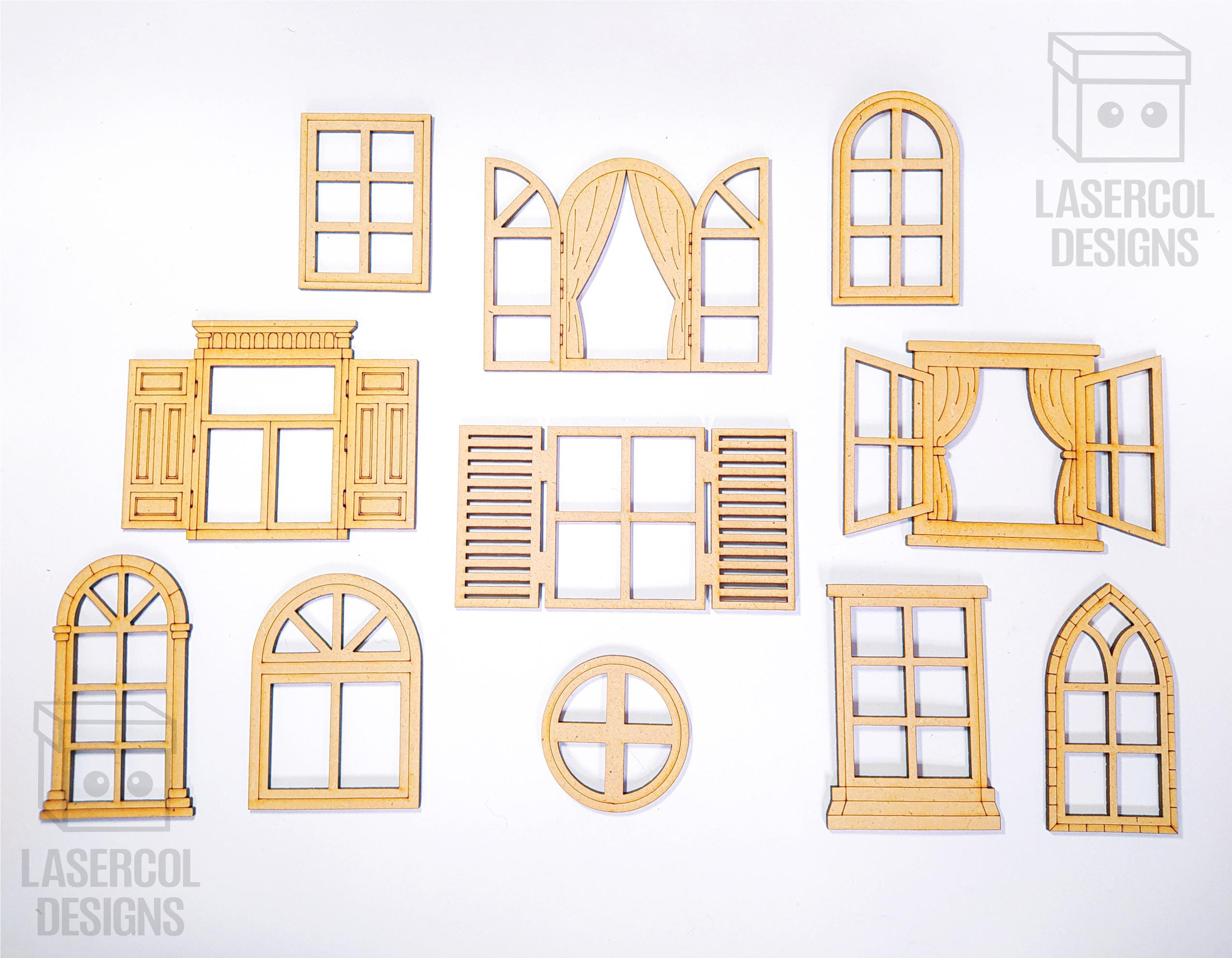 Windows Cut Outs - Laser Cut Files - SVG+DXF+PDF - Glowforge - Instant ...