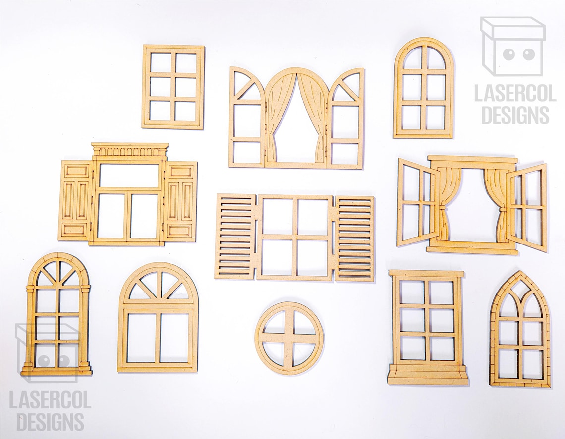 Windows Cut Outs - Laser Cut Files - SVG+DXF+PDF - Glowforge - Instant ...