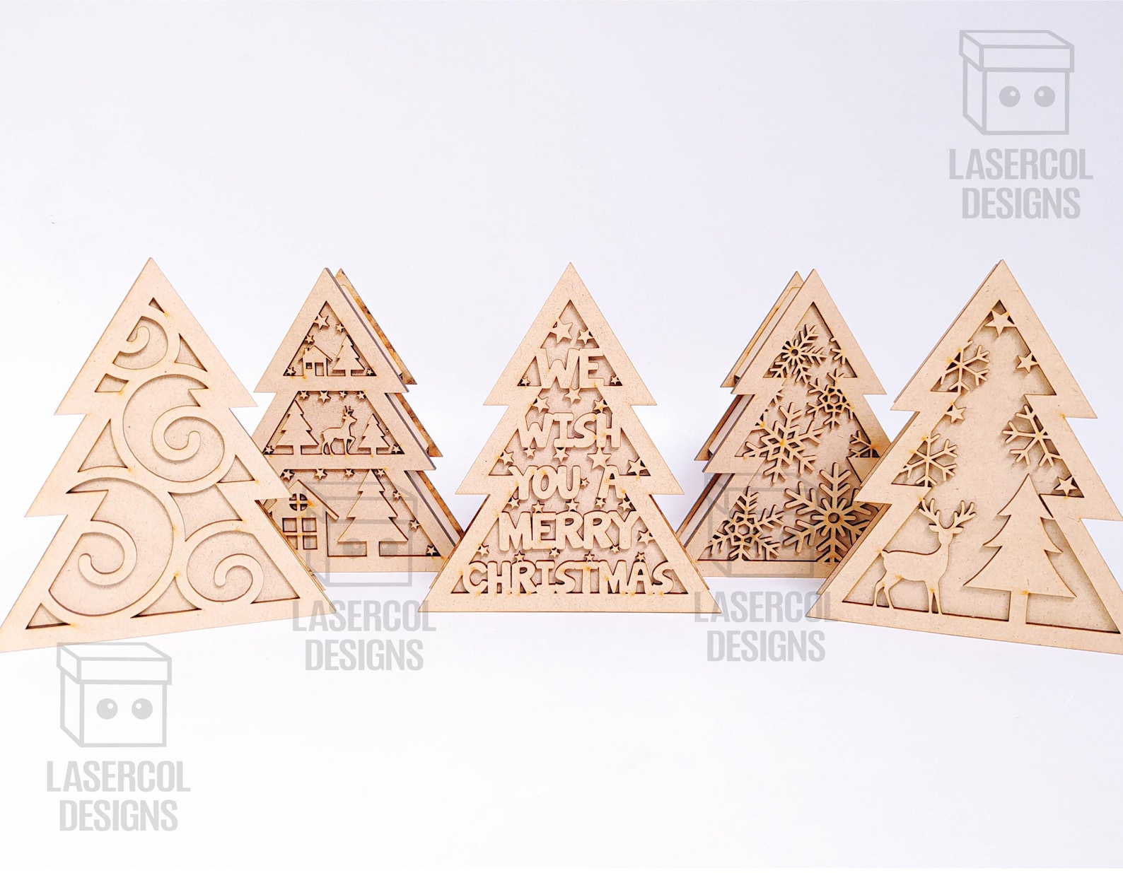 Christmas Tree Box (2 Sizes, 5 Styles) - Laser Cut Files - SVG+DXF+PDF ...