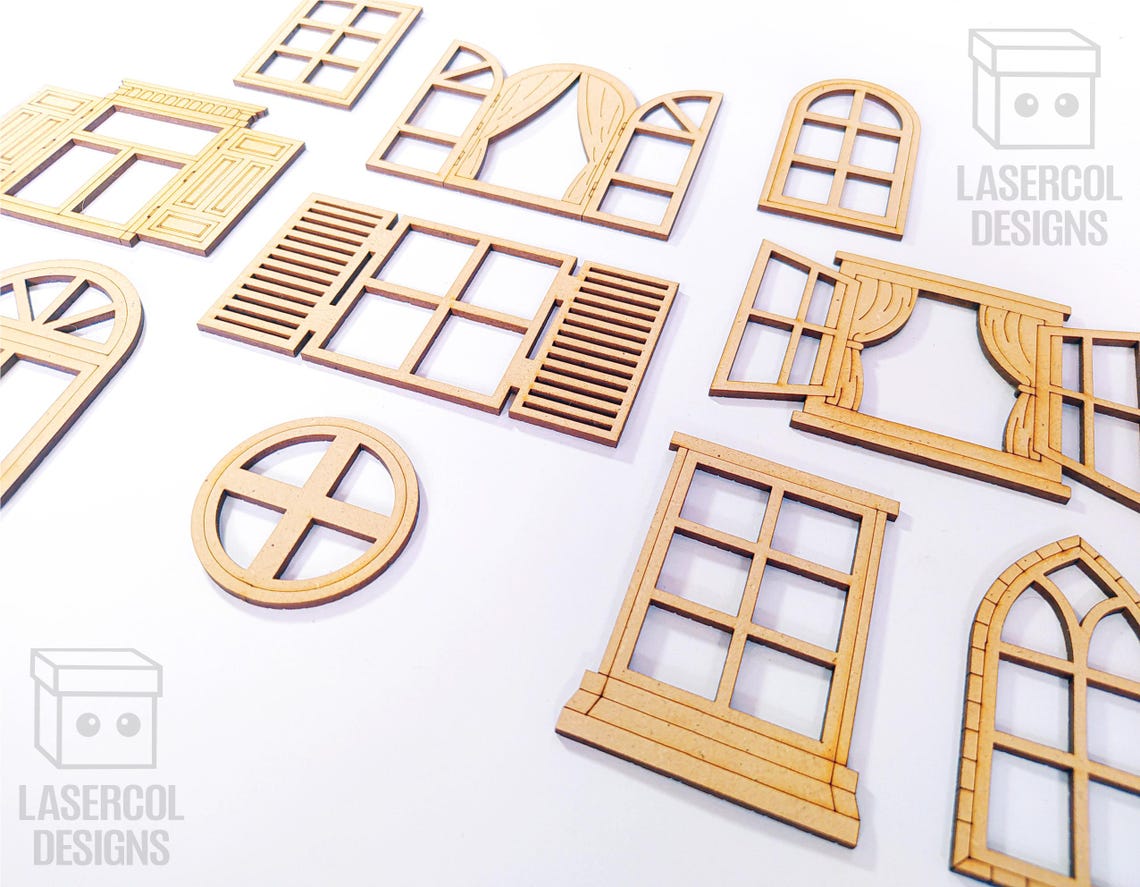 Windows Cut Outs - Laser Cut Files - SVG+DXF+PDF - Glowforge - Instant ...
