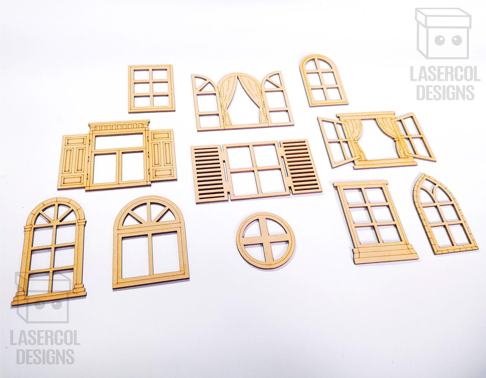 Windows Cut Outs - Laser Cut Files - SVG+DXF+PDF - Glowforge - Instant ...