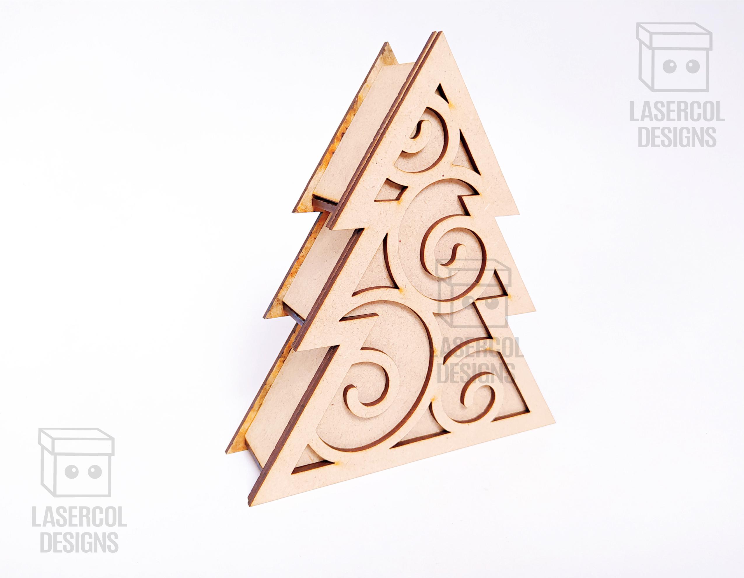 Christmas Tree Box (2 Sizes, 5 Styles) - Laser Cut Files - SVG+DXF+PDF ...