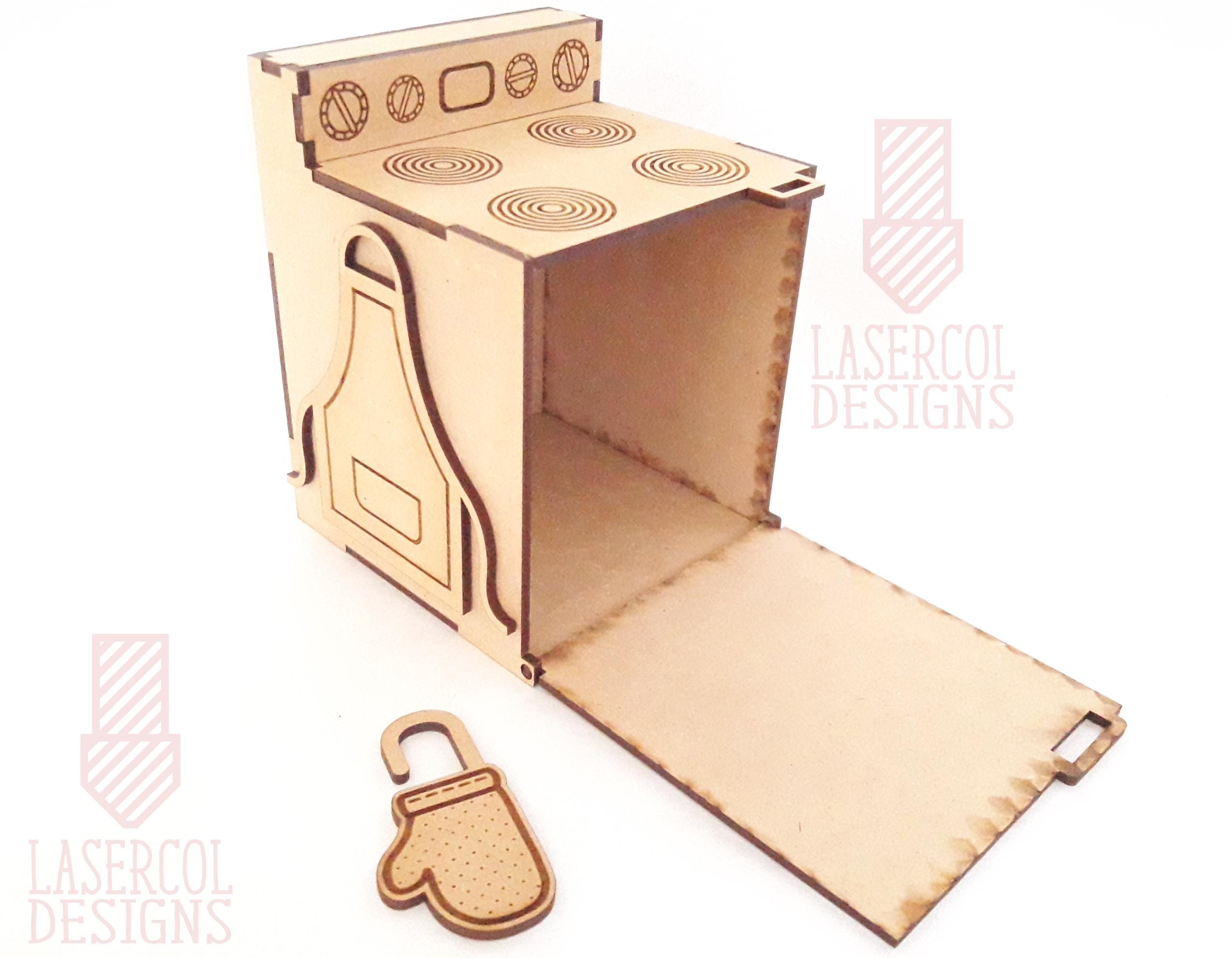 Oven Shaped Box - Laser Cut Files - SVG+DXF+PDF - Glowforge Files ...